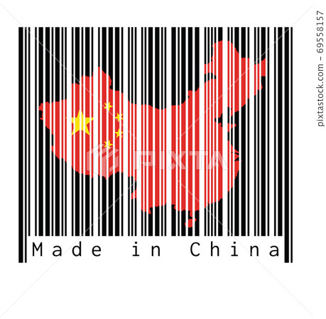 Barcode set the shape to China map outline and... - Stock Illustration ...