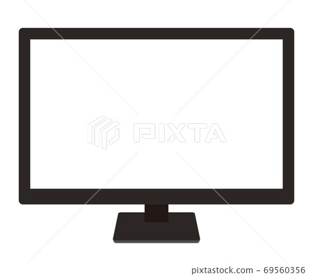 A simple black desktop computer facing the front. - Stock Illustration ...
