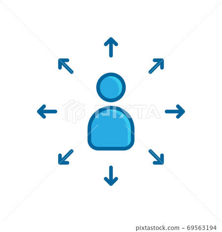 people arrow blue flat icon - Stock Illustration [69563194] - PIXTA
