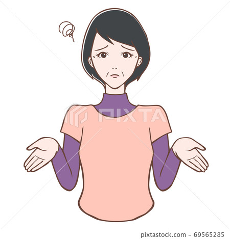 Middle-aged woman disappointed pose illustration - Stock Illustration ...