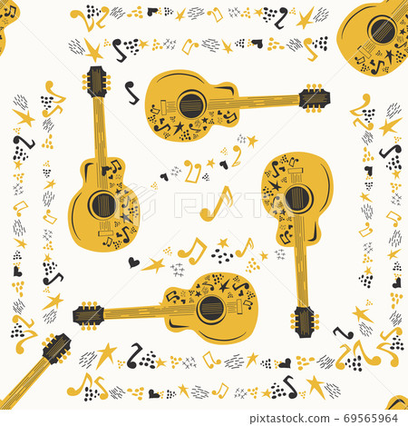 Handdrawn seamless pattern with various country... - Stock Illustration ...