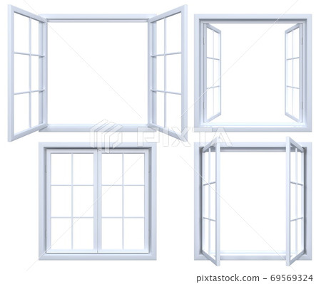 Collection of classic house square windows... - Stock Illustration ...