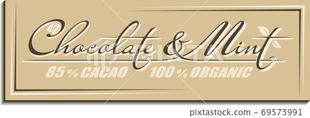 Calligraphic handwritten text Chocolate & Mint... - Stock Illustration ...