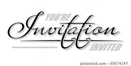 Underscore handwritten text Invitation with... - Stock Illustration ...