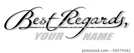 Underscore handwritten text Best Regards with... - Stock Illustration ...