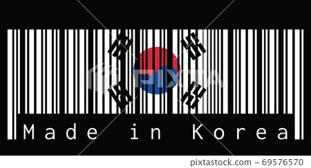 Barcode set the color of South Korea flag, - Stock Illustration ...