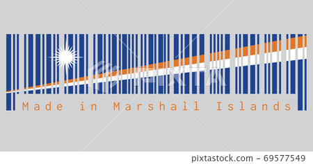 Barcode set the color of Marshall flag, - Stock Illustration [69577549 ...