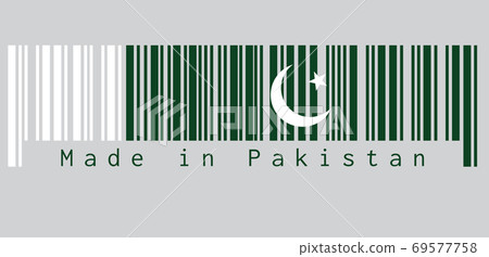 Barcode set the color of Pakistan flag, white... - Stock Illustration ...