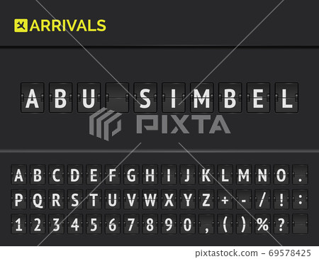 Flight board with vector flip airport terminal... - Stock Illustration ...