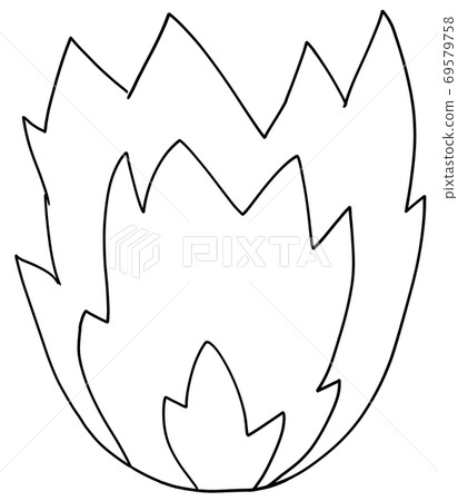 Burning flame [line art] - Stock Illustration [69579758] - PIXTA