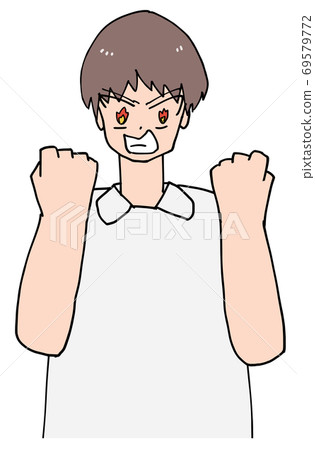 Energetic and motivated guts pose nurse - Stock Illustration [69579772 ...