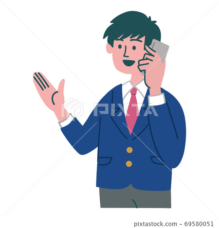 Blazer student male mobile phone smartphone... - Stock Illustration ...