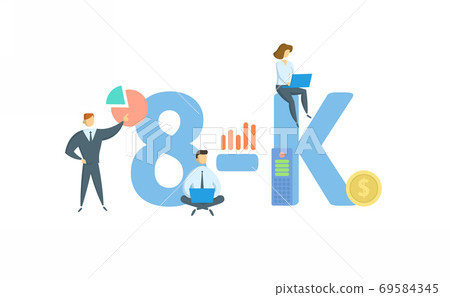 8-K, Form 8K . Concept with keyword, people and... - Stock Illustration ...