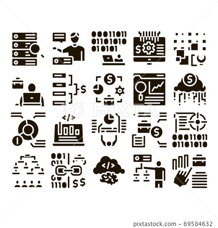 Data Scientist Worker Glyph Set Vector - Stock Illustration [69584632] - PIXTA
