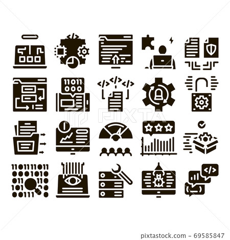 Software Testing And Analysis Icons Set Vector - Stock Illustration ...