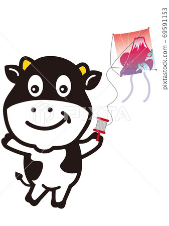 Ox year beef kite flying - Stock Illustration [69591153] - PIXTA