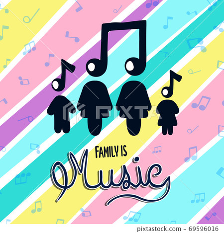 Family is music colorful musical note concept - Stock Illustration ...