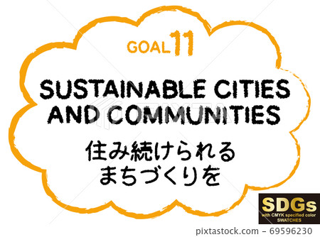 SDGs Handwritten Goal 11 Text material (with... - Stock Illustration ...