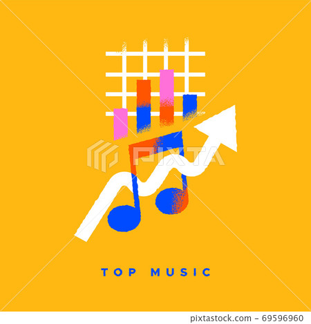 Top music chart cartoon icon concept isolated - Stock Illustration ...