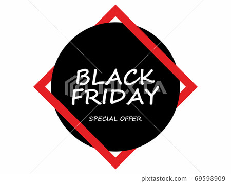 Black Friday special offer. Black circle with... - Stock Illustration ...