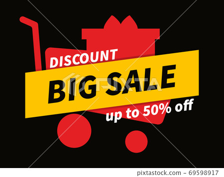 Black Friday, big sale up to 50% off. Shopping... - Stock Illustration ...