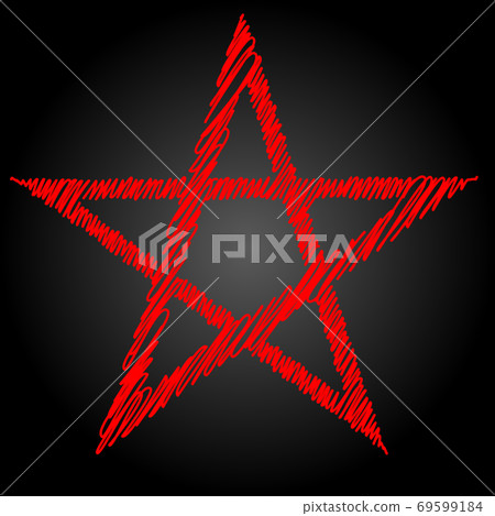 Pentagram or pentalpha or pentangle. dot work... - Stock Illustration ...