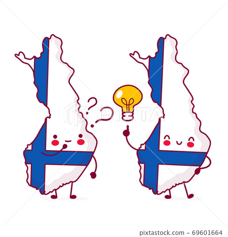 Cute happy funny Finland map and flag character - Stock Illustration ...
