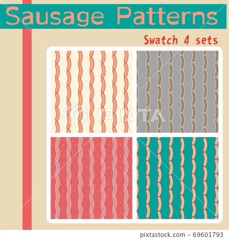 Background pattern swatch sausage - Stock Illustration [69601793] - PIXTA