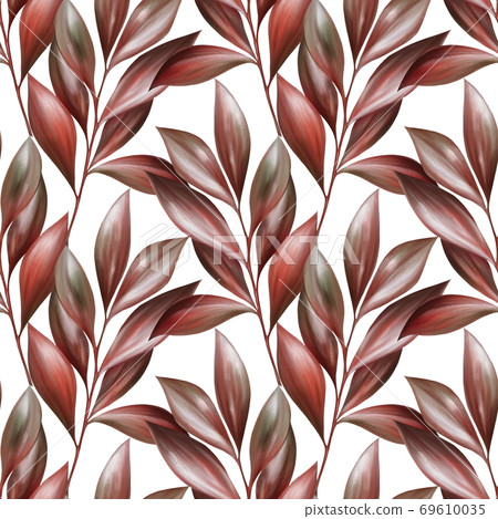 Red leaves seamless pattern. Floral background - Stock Illustration ...