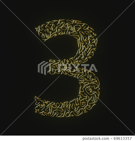 High resolution number three 3 symbol made of... - Stock Illustration ...