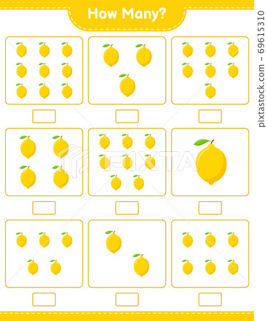 Counting game, how many Lemon. Educational... - Stock Illustration ...