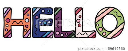 doodle typography poster with ornament. Cartoon... - Stock Illustration ...