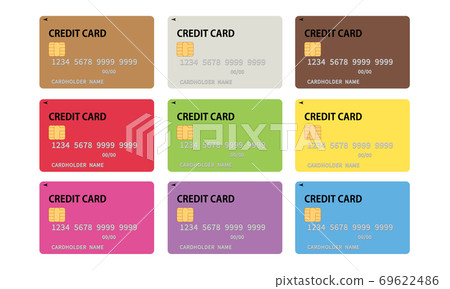 Credit card colorful set material - Stock Illustration [69622486] - PIXTA