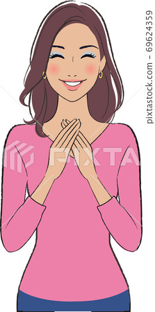 Illustration of a woman with a relieved smile - Stock Illustration ...