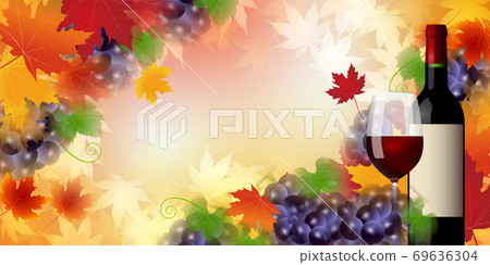 Autumn leaves wine autumn background - Stock Illustration [69636304 ...