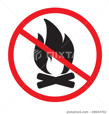no bonfire prohibited icon on white background.... - Stock Illustration ...
