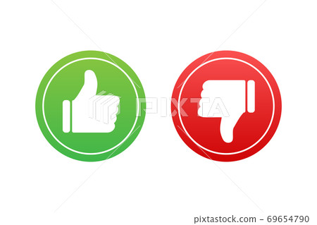 Flat green button on red background. Ok sign.... - Stock Illustration ...