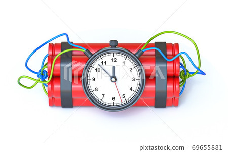 Dynamite with clock timer 3D - Stock Illustration [69655881] - PIXTA