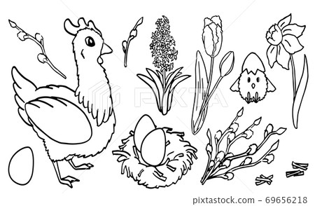 Black line sticker set on white isolated... - Stock Illustration ...