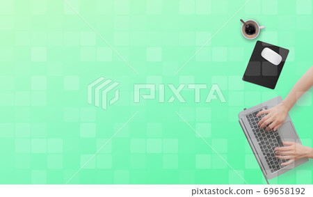 Telework image background material - Stock Illustration [69658192] - PIXTA