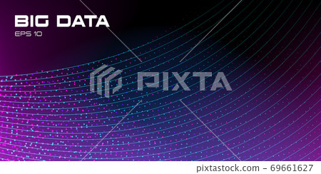 Big data visualization. Data stream of vivid... - Stock Illustration [69661627] - PIXTA