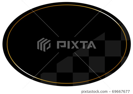 Oval frame black & gold partly checkered pattern - Stock Illustration ...