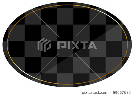 Oval frame black & gold checkered pattern on... - Stock Illustration ...