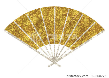Gold and silver fan illustration - Stock Illustration [69668773] - PIXTA