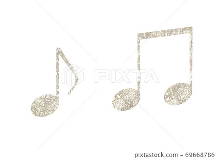 Silver musical note illustration - Stock Illustration [69668786] - PIXTA