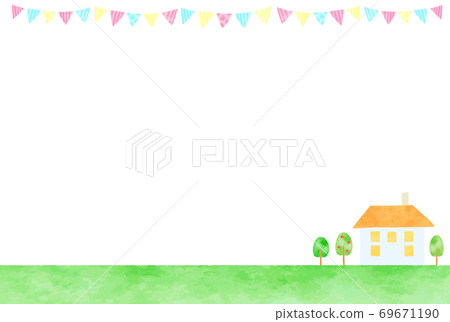 Illustration of a peaceful house - Stock Illustration [69671190] - PIXTA
