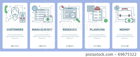 Vector modern thin line flat design workflow... - Stock Illustration ...