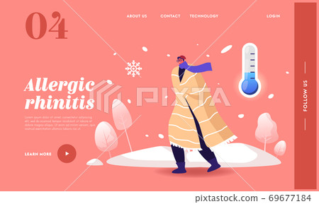 Low Temperature Landing Page Template. Chilled... - Stock Illustration ...