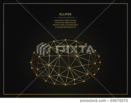 Ellipse golden abstract illustration on dark... - Stock Illustration ...