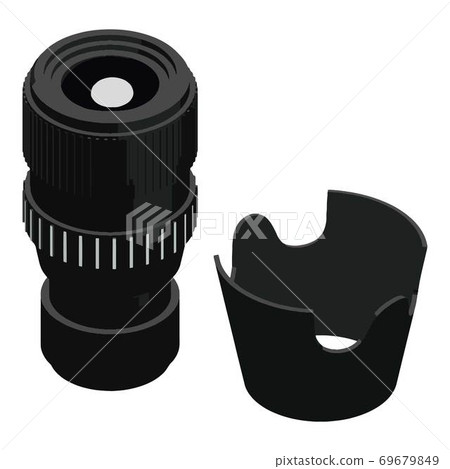 Camera lens protection icon, isometric style - Stock Illustration ...